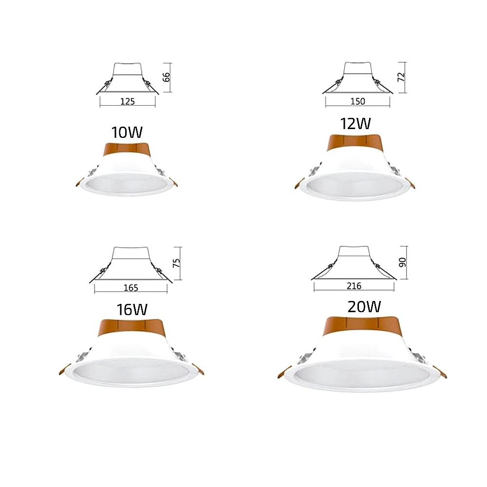Downlight LED Lux 12W IP44 No Flicker Coupe Ø 135mm