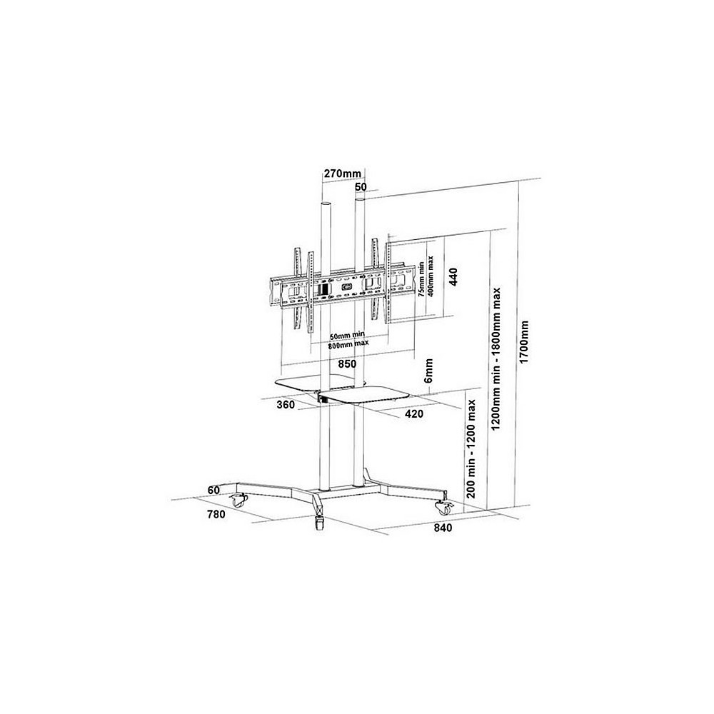 SUPPORT DOUBLE ECRAN A ROULETTE Support écran à roulette 495,00
