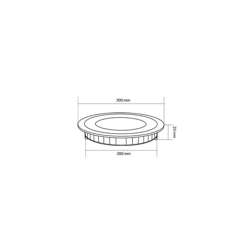 Dalle LED Ronde Extra-Plate 24W Coupe Ø 289 mm