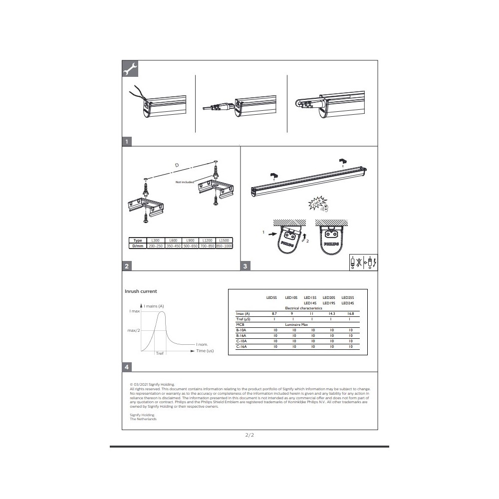 Réglette LED PHILIPS 5W Ledinaire Batten 30cm Raccordable BN021C