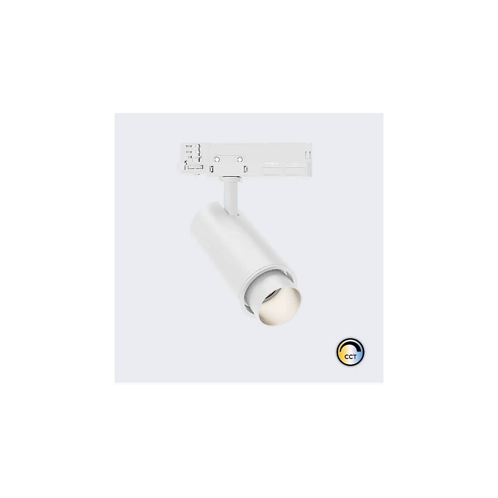 Spot LED Fasano Cylindre 20W CCT pour Rail Triphasé No Flicker Dimmable ...