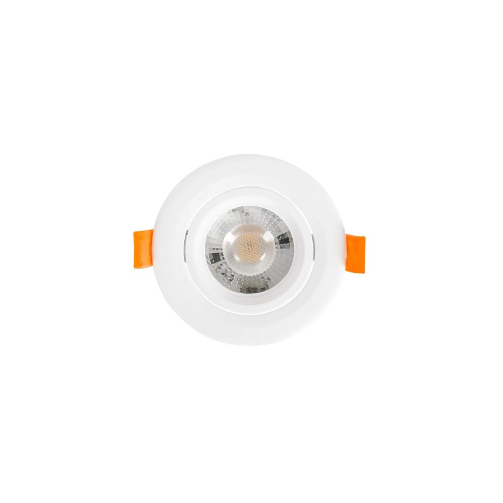 Spot Downlight LED COB Solid Orientable Rond Blanc 7W Coupe Ø75mm